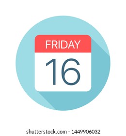 Friday 16 Calendar Icon Vector Illustration Stock Vector (Royalty Free ...