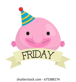 Friday Blob Fish Feeling White Background Stock Vector (Royalty Free ...