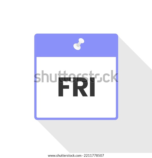 Friday Calendar Icon Do List Day Stock Vector (Royalty Free) 2211778507 ...