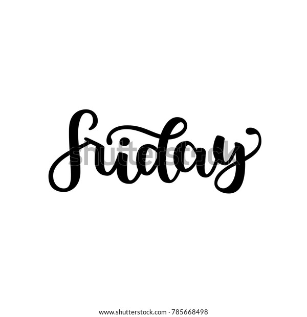 Friday Handwriting Font By Calligraphy Vector Stock Vector (Royalty ...