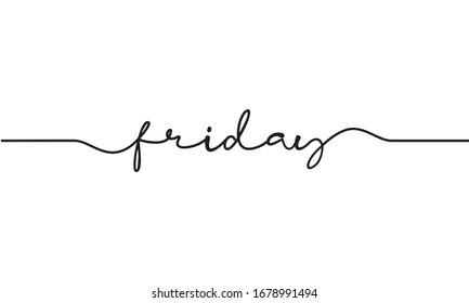 Friday Word Handwritten Design Vector Stock Vector (Royalty Free ...