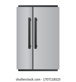 Fridge Flat Illustration Front View Refrigerator Stock Vector (Royalty ...