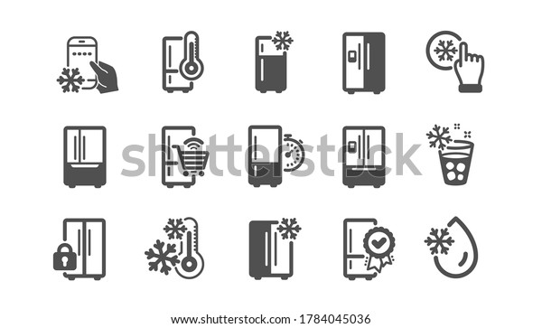 Fridge Icons Set Freezer Storage Refrigerator Stock Vector (Royalty ...