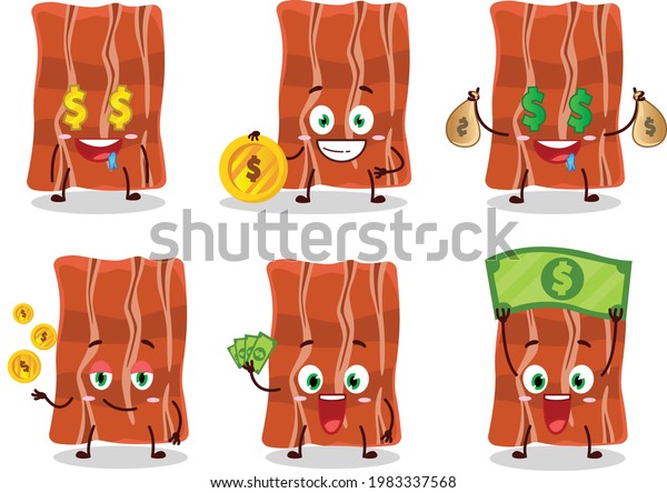 Fried Bacon Cartoon Character Cute Emoticon Stock Vector (Royalty Free ...