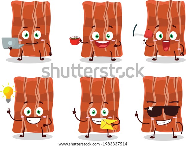 Fried Bacon Cartoon Character Various Types Stock Vector (Royalty Free ...
