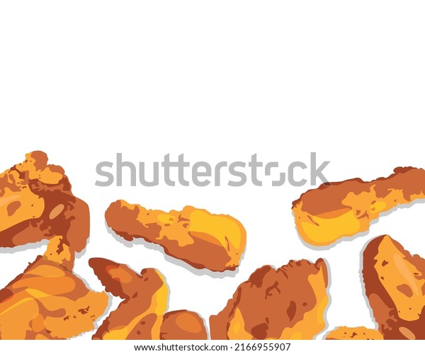 Fried Chicken Food Background Design Template: เวกเตอร์สต็อก (ปลอดค่า ...