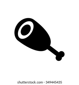 Fried Chicken Leg Icon Stock Vector (Royalty Free) 349445435 | Shutterstock