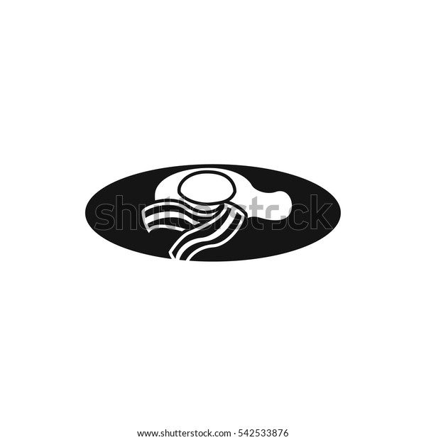 Fried Egg Bacon Icon Illustration Isolated Stock Vector Royalty Free