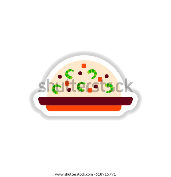Fried Rice Shrimp Sticker Stock Vector (Royalty Free) 618915791 ...