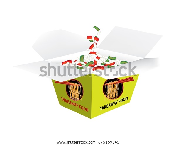 Fried Rice Takeaway Box Stock Vector (Royalty Free) 675169345 ...