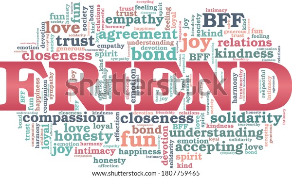 Friend Vector Illustration Word Cloud Isolated Stock Vector (Royalty ...