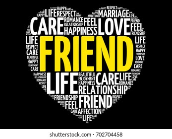 Friend Word Cloud Collage Heart Concept Stock Vector (Royalty Free ...