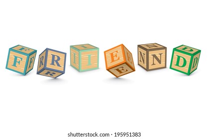 Friend Written Alphabet Blocks Vector Illustration Stock Vector ...