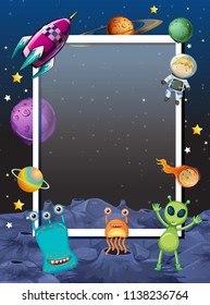 Friendly Alien Frame Illustration Stock Vector (Royalty Free ...