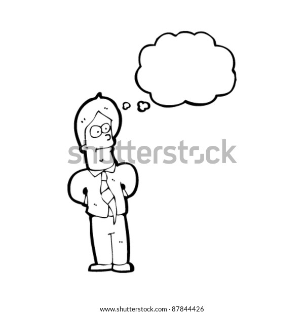 Friendly Businessman Thinking Cartoon Stock Vector (Royalty Free ...