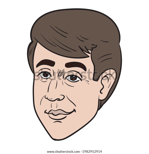 Friendly Face Brownhaired Young Man Isolated Stock Vector (Royalty Free ...