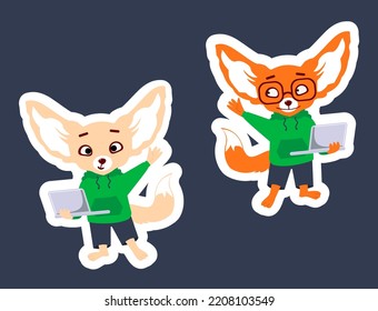 Friendly Fenek Laptop Stock Vector (Royalty Free) 2208103549 | Shutterstock