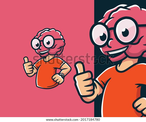 Friendly Nerdy Brain Kid Cartoon Character Stock Vector (Royalty Free ...