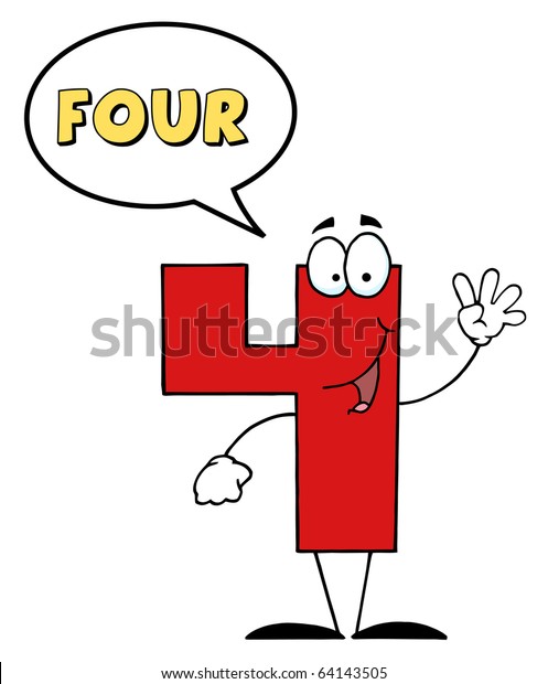 Friendly Number 4 Four Guy Speech Stock Vector (Royalty Free) 64143505 ...