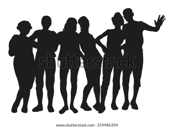 Friendly People Silhouettes Stock Vector (Royalty Free) 359986394