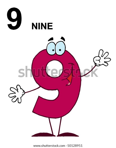Friendly Pink Number 9 Nine Guy: เวกเตอร์สต็อก (ปลอดค่าลิขสิทธิ์ ...