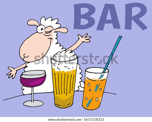 Friendly Sheep Works Bar Offers Variety Stock Vector (Royalty Free ...