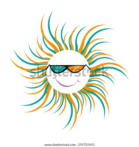 Friendly Sun Wearing 3d Shades Positive Stock Vector (Royalty Free ...