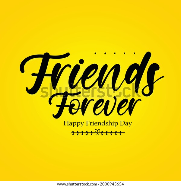 Friends Forever Calligraphy Typography Creative Text Stock Vector ...