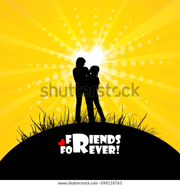 Friends Forever Silhouette Vector Stock Vector (Royalty Free) 698118763 ...