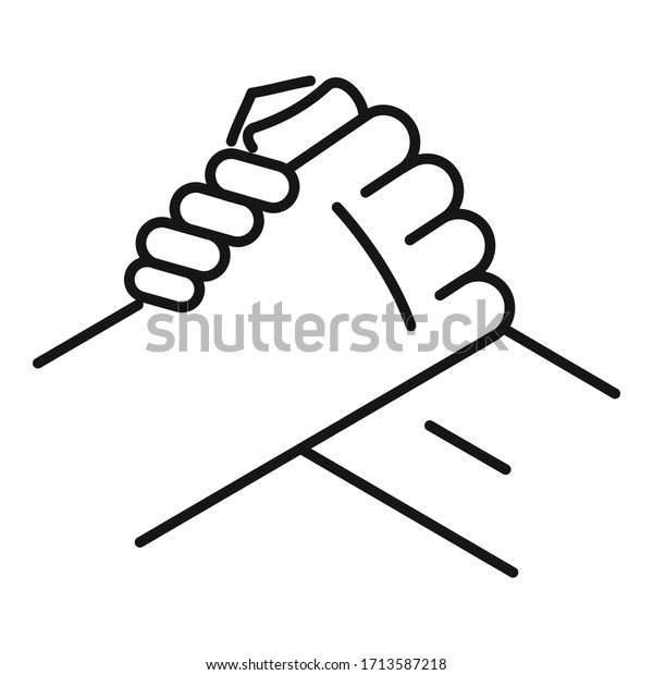 Friends Handshake Icon Outline Friends Handshake Stock Vector (Royalty ...
