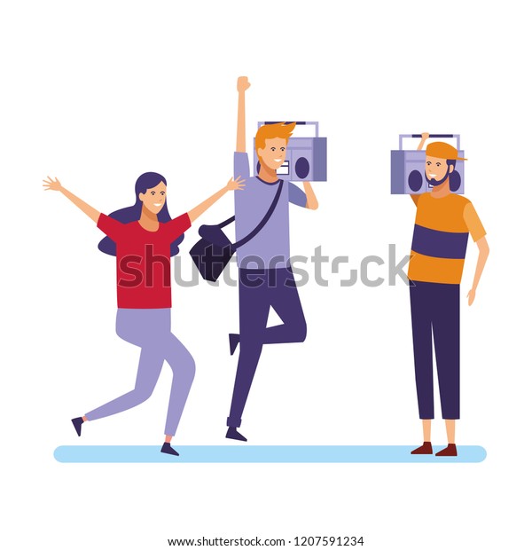 Friends Having Fun Cartoon Stock Vector (Royalty Free) 1207591234 ...