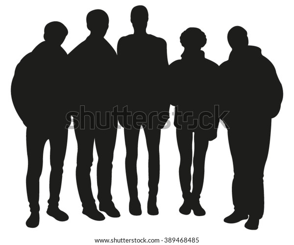 Friends Silhouettes Stock Vector (Royalty Free) 389468485