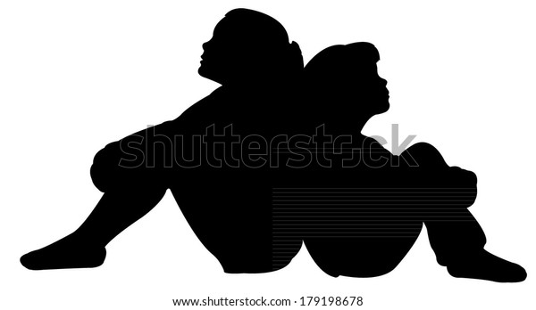 Friends Together Silhouette Vector Stock Vector (Royalty Free ...