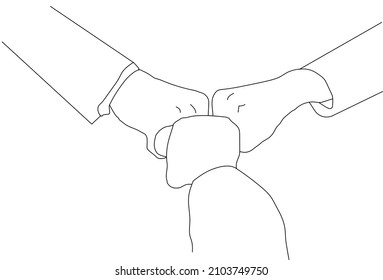 Friendship Hand Vector Flat Illustration Stock Vector (Royalty Free ...