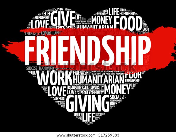 Friendship Heart Word Cloud Collage Concept Stock Vector (Royalty Free ...