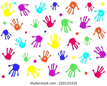 Friendship Vector Background Handprints Vector Banner Stock Vector ...