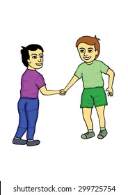 Friendship Vector Cartoon Illustration Stock Vector (Royalty Free ...