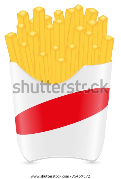 Fries Potato Vector Illustration Isolated On: เวกเตอร์สต็อก (ปลอดค่า ...