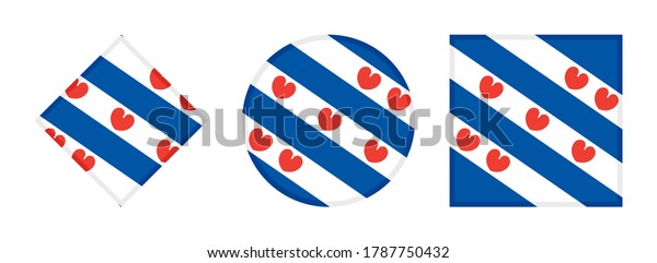 Friesland Flag Icon Set Isolated On Stock Vector (Royalty Free ...