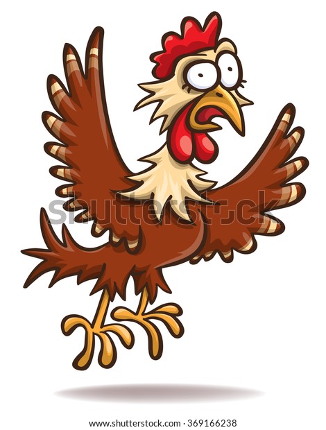 Frightened Cartoon Chicken Vector Illustration Isolated Stock Vector ...