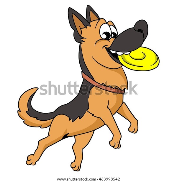 Frisbee Dog Vector Illustration Stock Vector (Royalty Free) 463998542