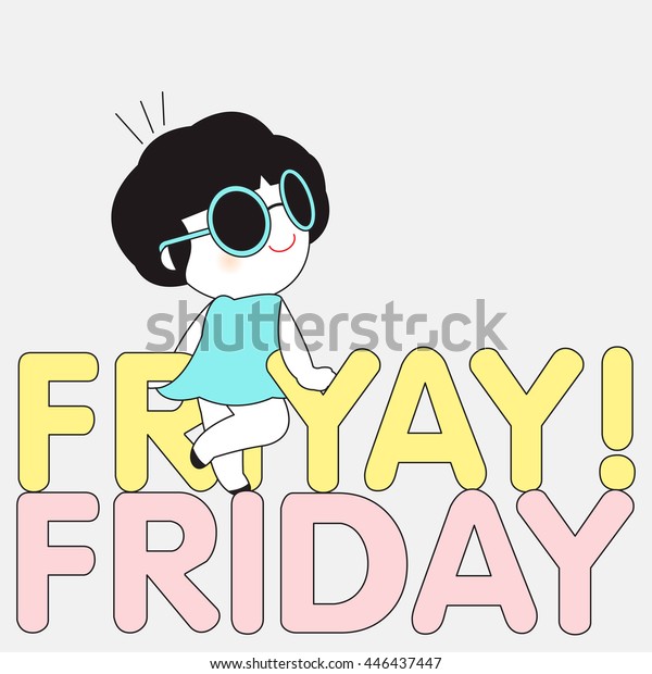 Friyay Friday Character Card Illustration Stock Vector (Royalty Free ...