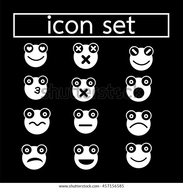 Frog Emotion Icon Set Illustration Design Stock Vector (Royalty Free ...