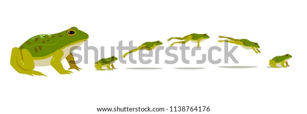 개구리 점프 애니메이션 시퀀스입니다.벡터 그림 스톡 벡터(로열티 프리) 1138764176
