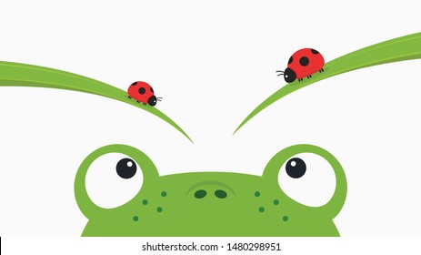 Frog Ladybug Cartoon Vector Wallpaper Free Stock Vector (Royalty Free ...