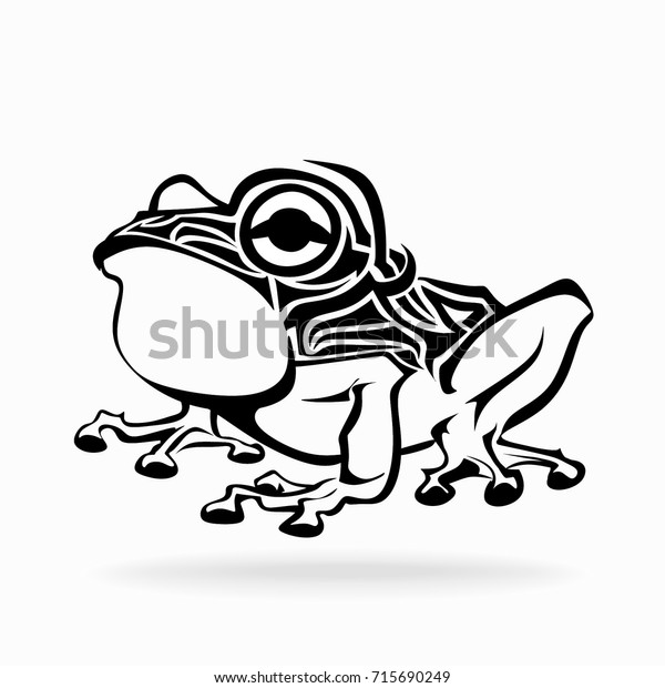 Frog On White Background Tribal Illustration Stock Vector (Royalty Free ...