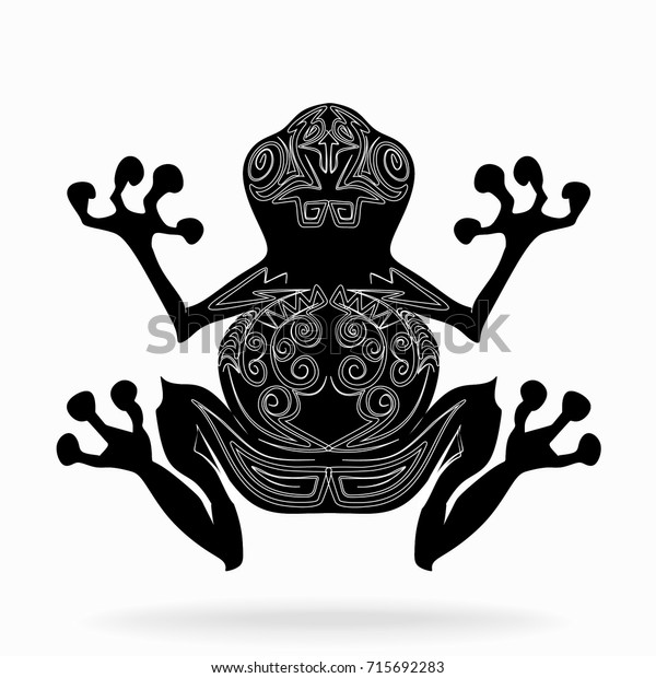 Frog On White Background Tribal Illustration Stock Vector (Royalty Free ...