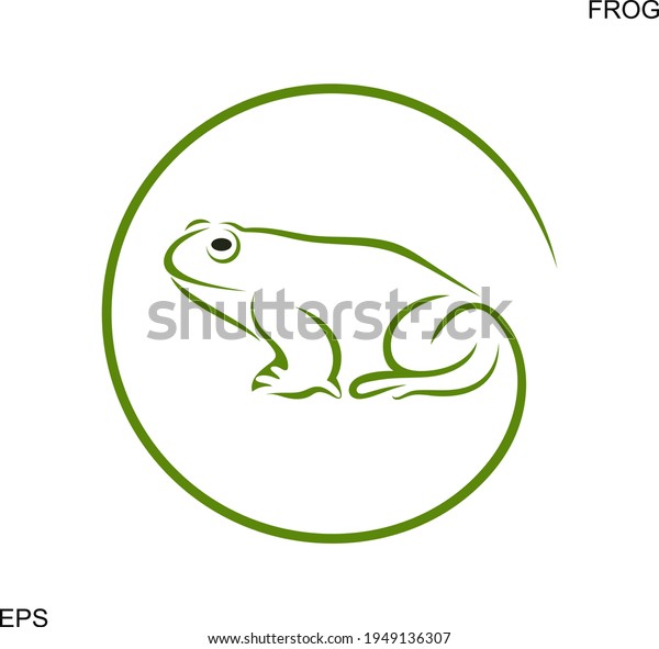 Frog Outline Abstract Frog On White Stock Vector (Royalty Free ...