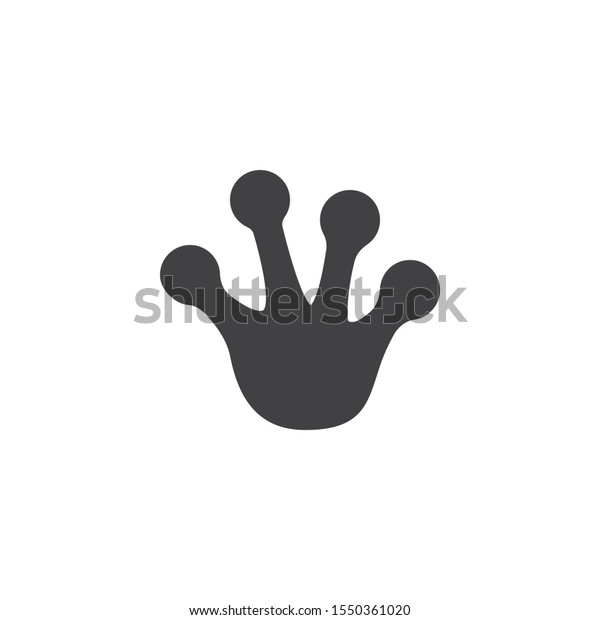 Frog Paw Print Vector Icon Filled 스톡 벡터(로열티 프리) 1550361020