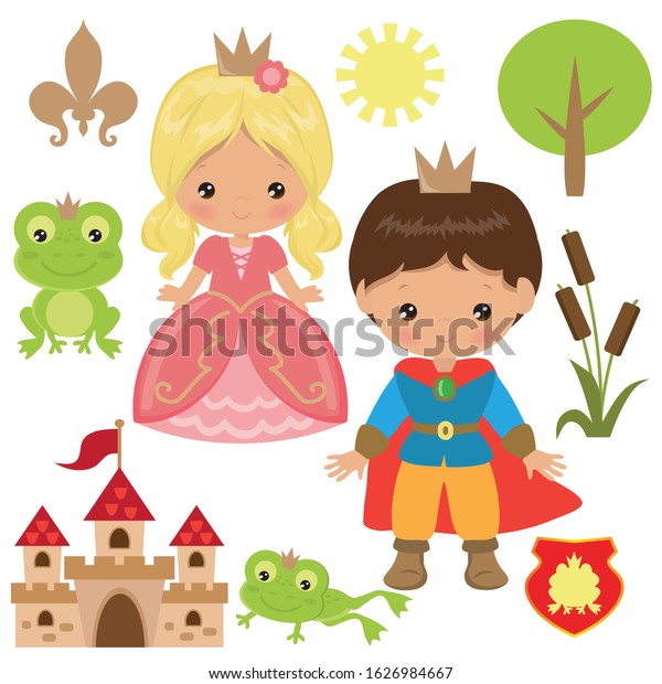 Frog Prince Fairy Tale Vector Cartoon Stock Vector (Royalty Free ...
